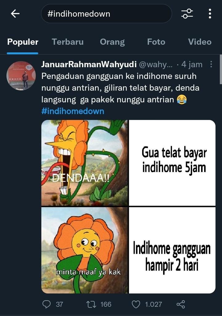 IndiHome Down Jadi Trending Topic, Ini Meme Lucu dari Warganet ...