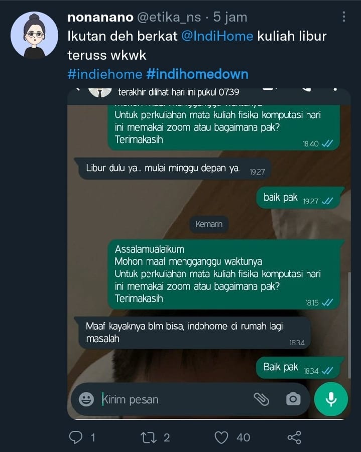 IndiHome Down Jadi Trending Topic, Ini Meme Lucu dari Warganet ...